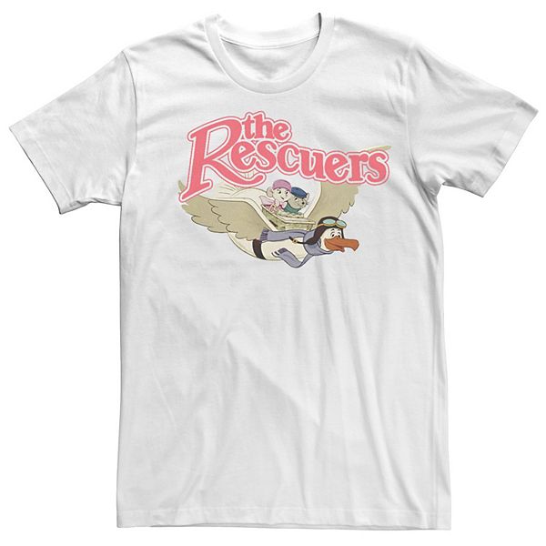 Big & Tall Disney The Rescuers Flying Distressed Classic Logo Tee