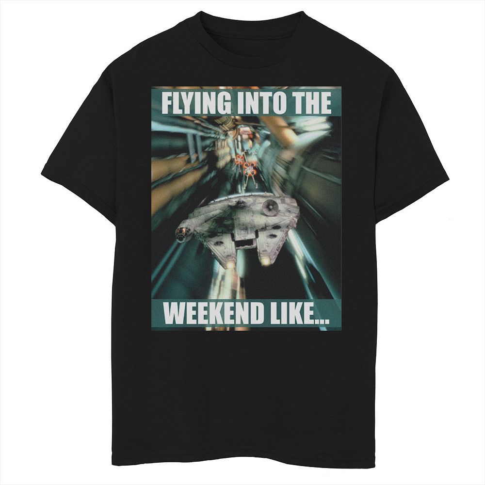 Boys 8-20 Star Wars Millennium Falcon Flying Into The Weekend Like ...