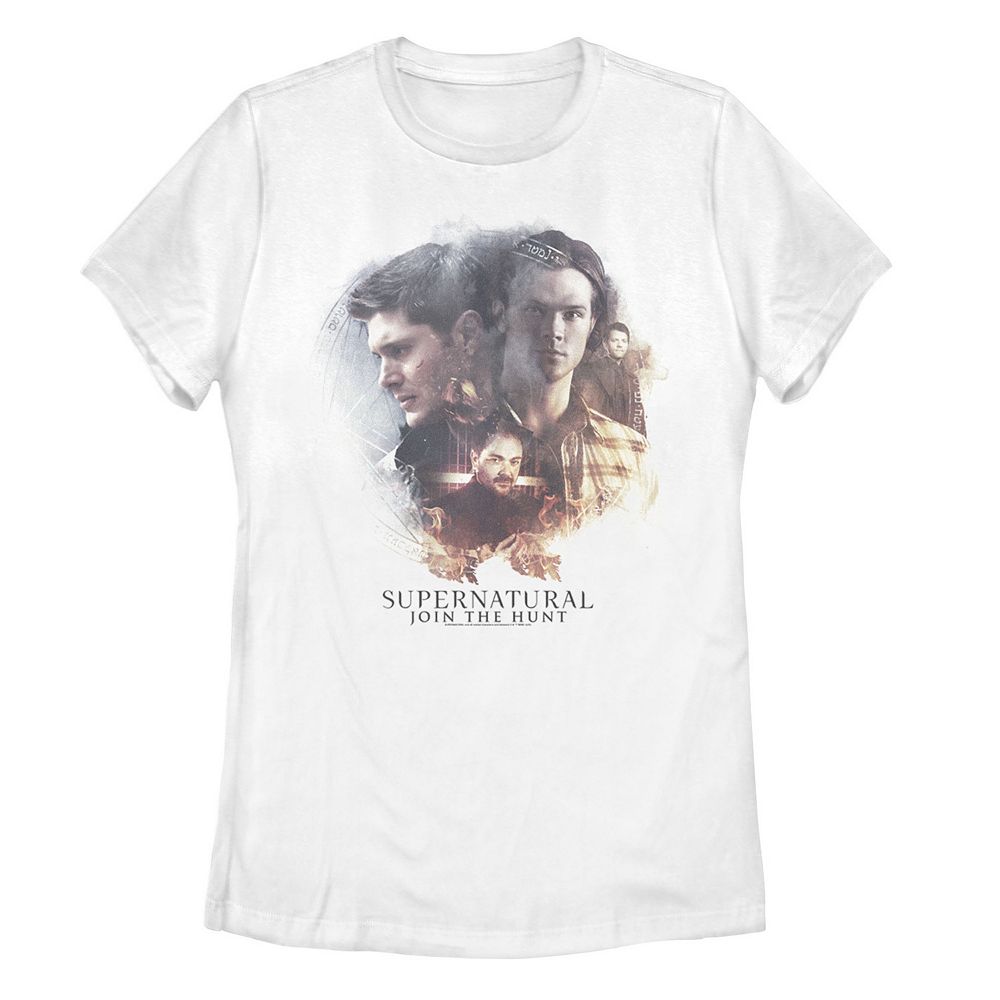 Juniors' Supernatural Fading Collage Portrait Tee