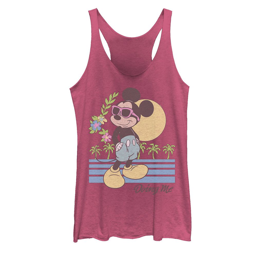 Juniors' Disney's Mickey Mouse Sunset Heather Tank Top