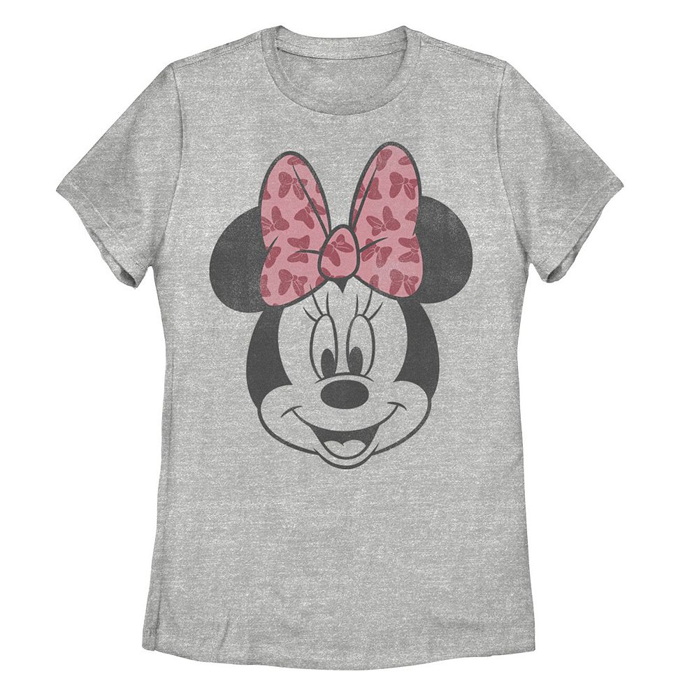 Juniors' Disney's Minnie Mouse Big Face Graphic Tee