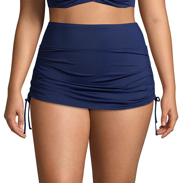 Plus Size Lands End Tummy Control Upf 50 Ruched Side Swim Skirt