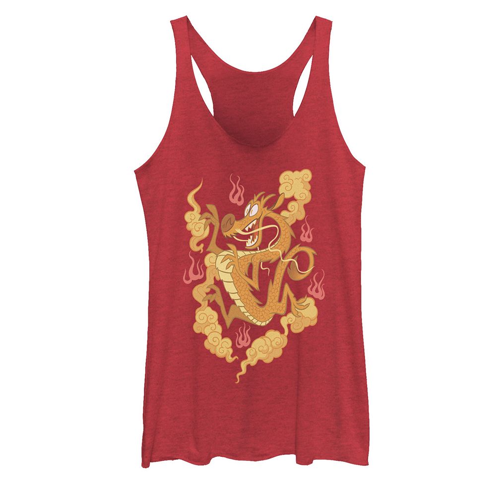 Juniors' Disney's Mulan Mushu On Fire Graphic Tank Top