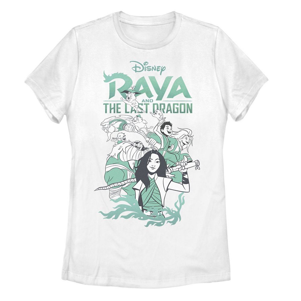 Juniors' Disney's Raya & The Last Dragon Group Shot Logo Graphic Tee