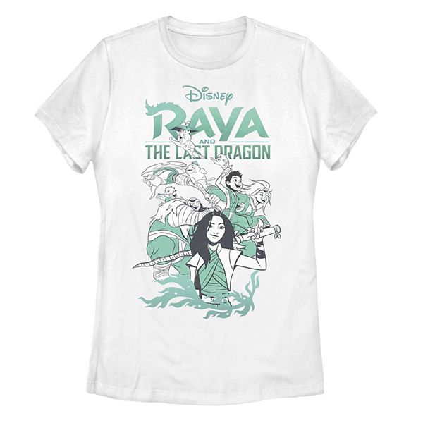 Juniors' Disney's Raya & The Last Dragon Group Shot Logo Graphic Tee