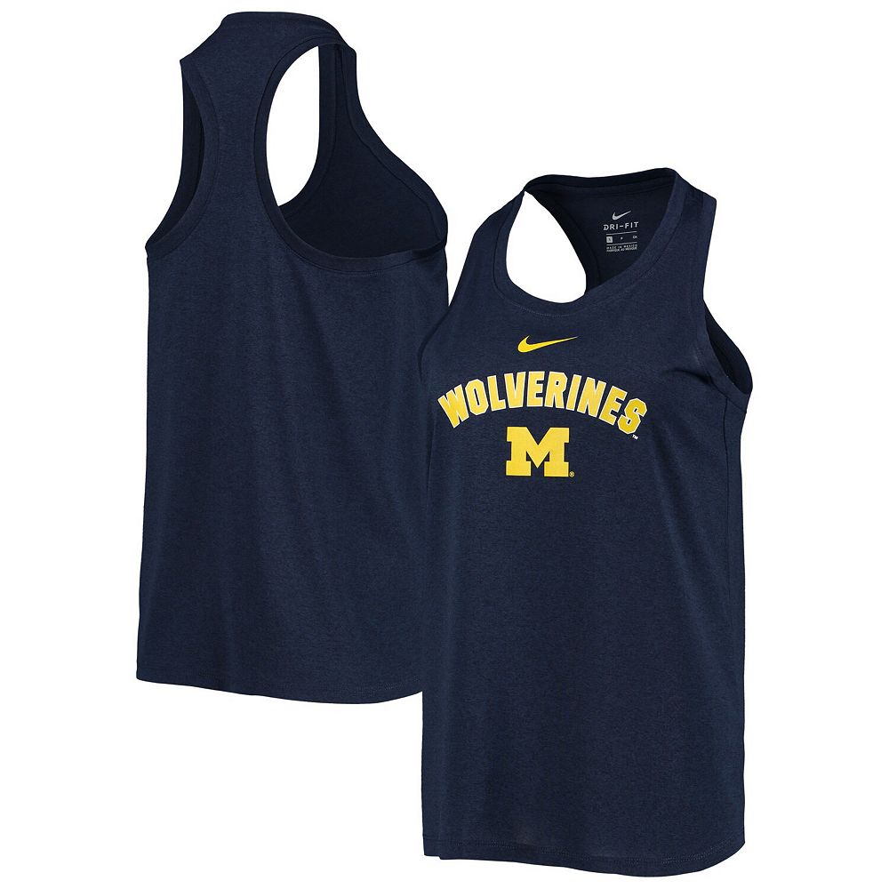 Women's Nike Navy Michigan Wolverines Arch & Logo Classic Performance ...