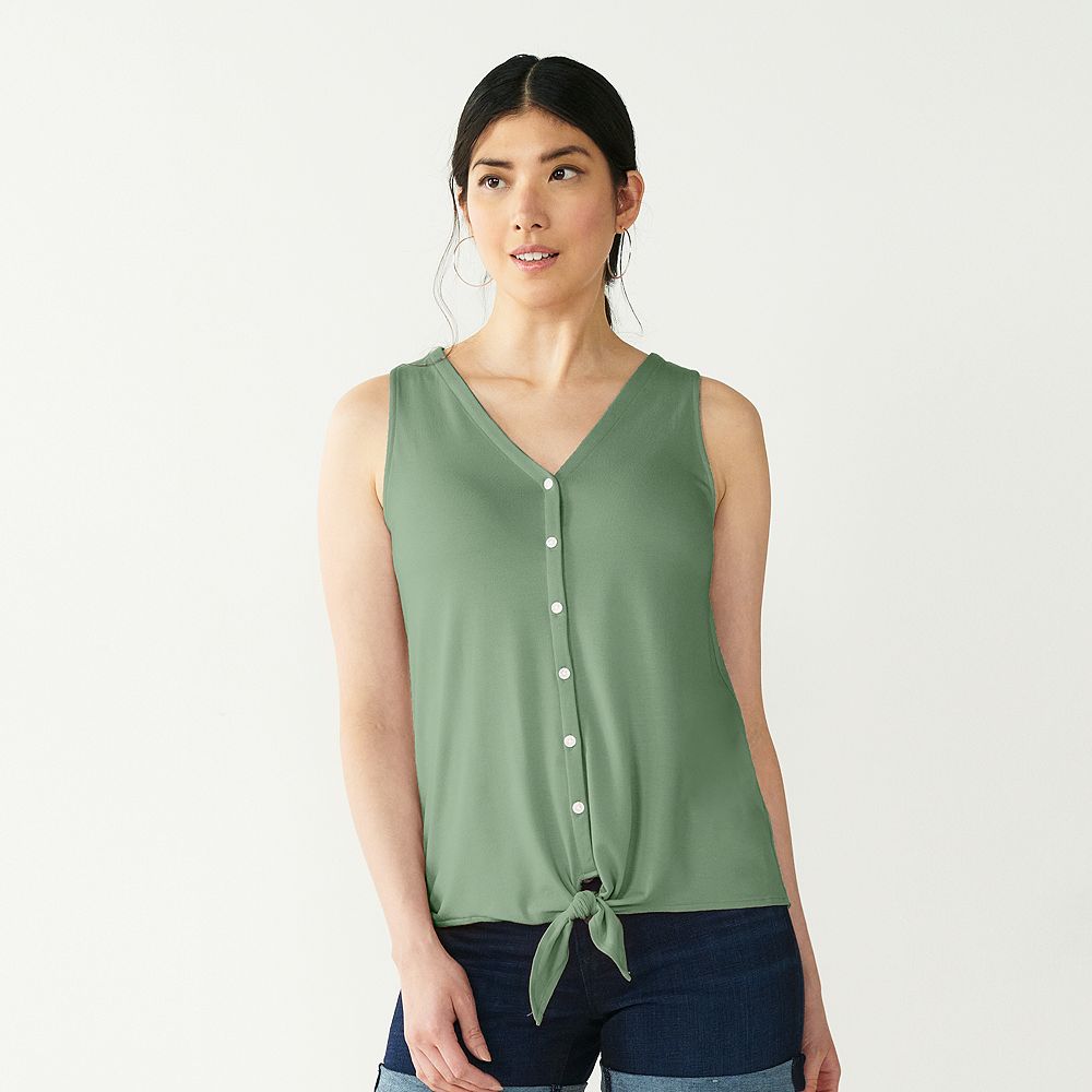 Women's Nine West Knot-Front Tank