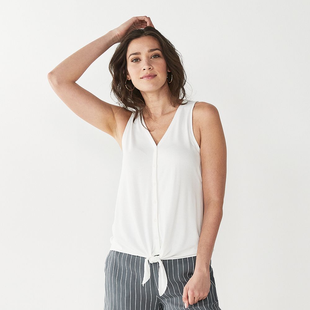 Women's Nine West Knot-Front Tank