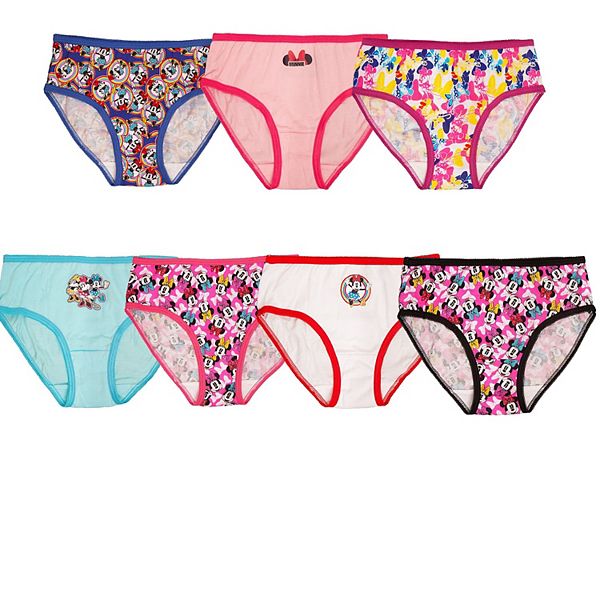 Disney's Minnie Mouse Girls 4-8 7-Pack Cotton Briefs