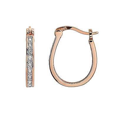 Rose gold cubic zirconia hoop earrings store