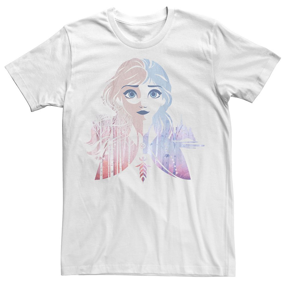 Disney's Frozen 2 Anna Men's Two Tone Gradient Portrait Fill Tee