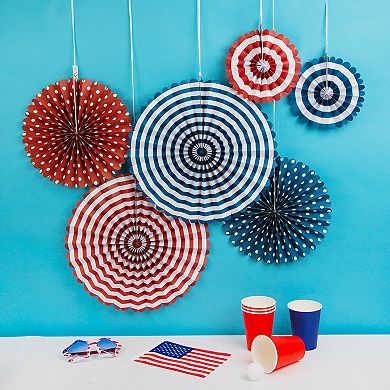 Table Fun 4th of July Paper Fan Decoration Kit