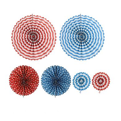 Table Fun 4th of July Paper Fan Decoration Kit