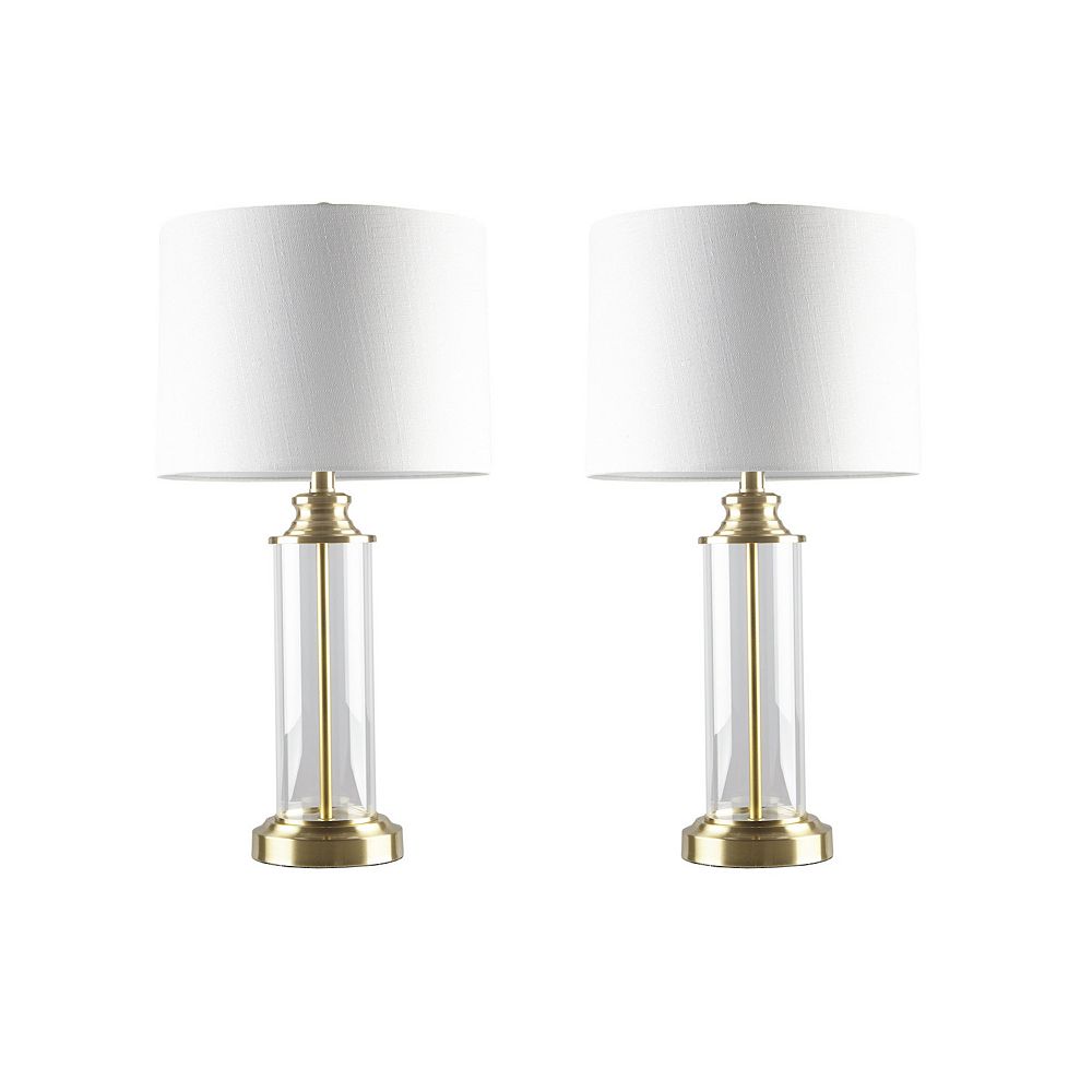 510 Design Clarity Glass Cylinder Table Lamp 2-piece Set