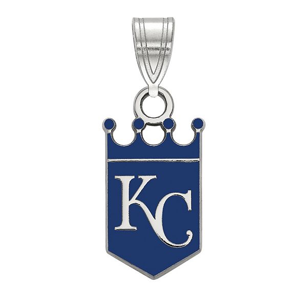LogoArt Sterling Silver Kansas City Royals Small Enameled Pendant