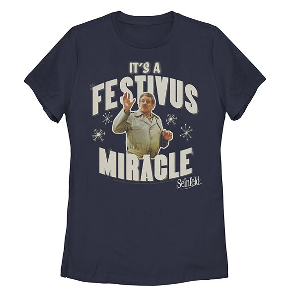 Juniors' Seinfeld Festivus Frank It's A Festivus Miracle Tee