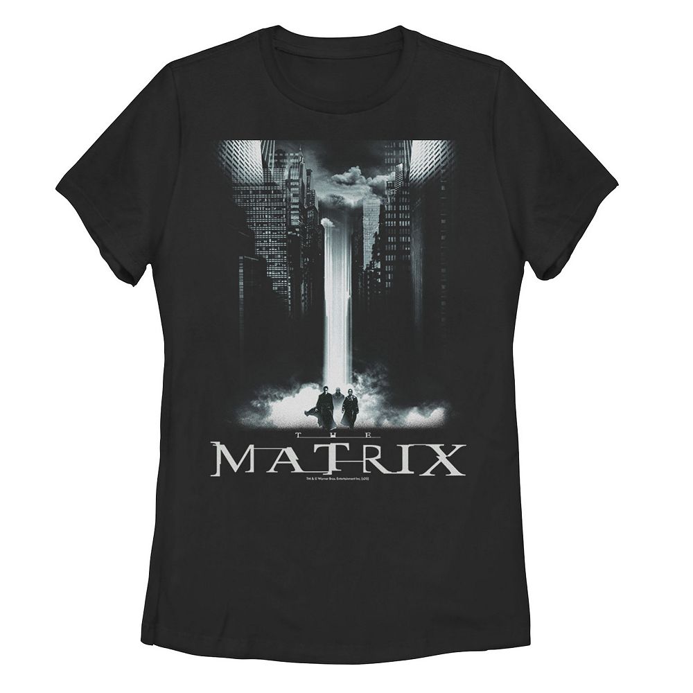 Juniors' The Matrix Cityscape Poster Tee