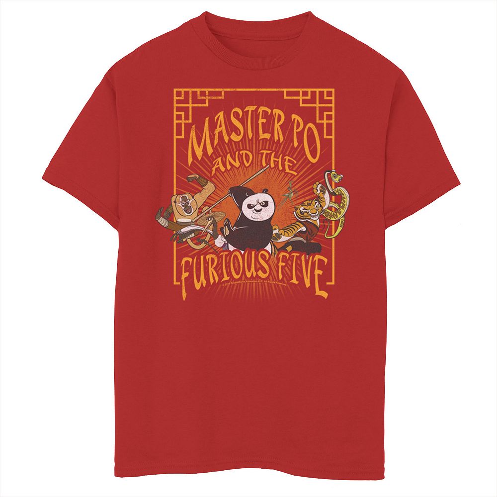 Boys 6-20 Kung Fu Panda Master Po And The Furious Five Poster Graphic Tee