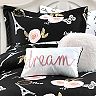 Lush Decor Vintage Paris Rose Butterfly Script Comforter Set with Shams