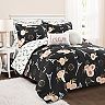 Lush Decor Vintage Paris Rose Butterfly Script Comforter Set with Shams