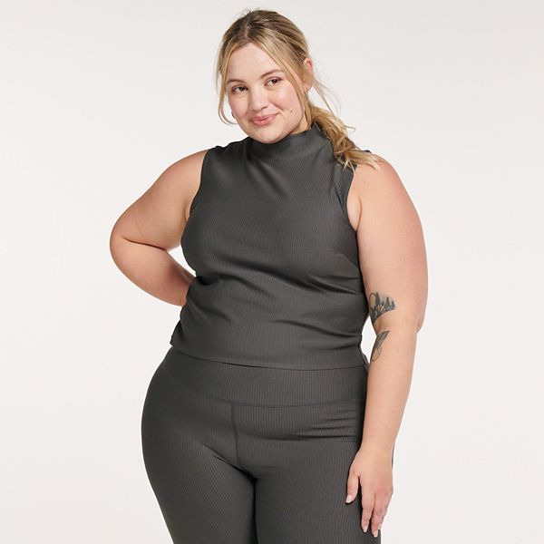 Plus Size FLX Ribbed Mockneck Tank Top