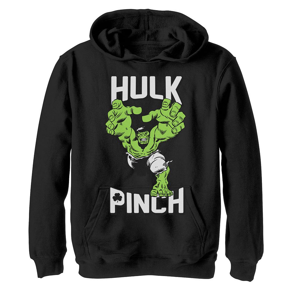 Boys 8-20 Marvel St. Patty's Hulk Pinch Action Pose Graphic Fleece Hoodie