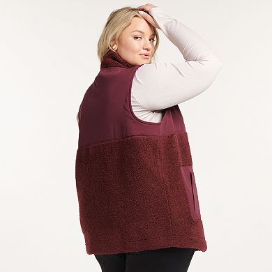 Plus Size FLX Boucle Mixed-Media Vest