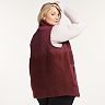 Plus Size FLX Boucle Mixed-Media Vest