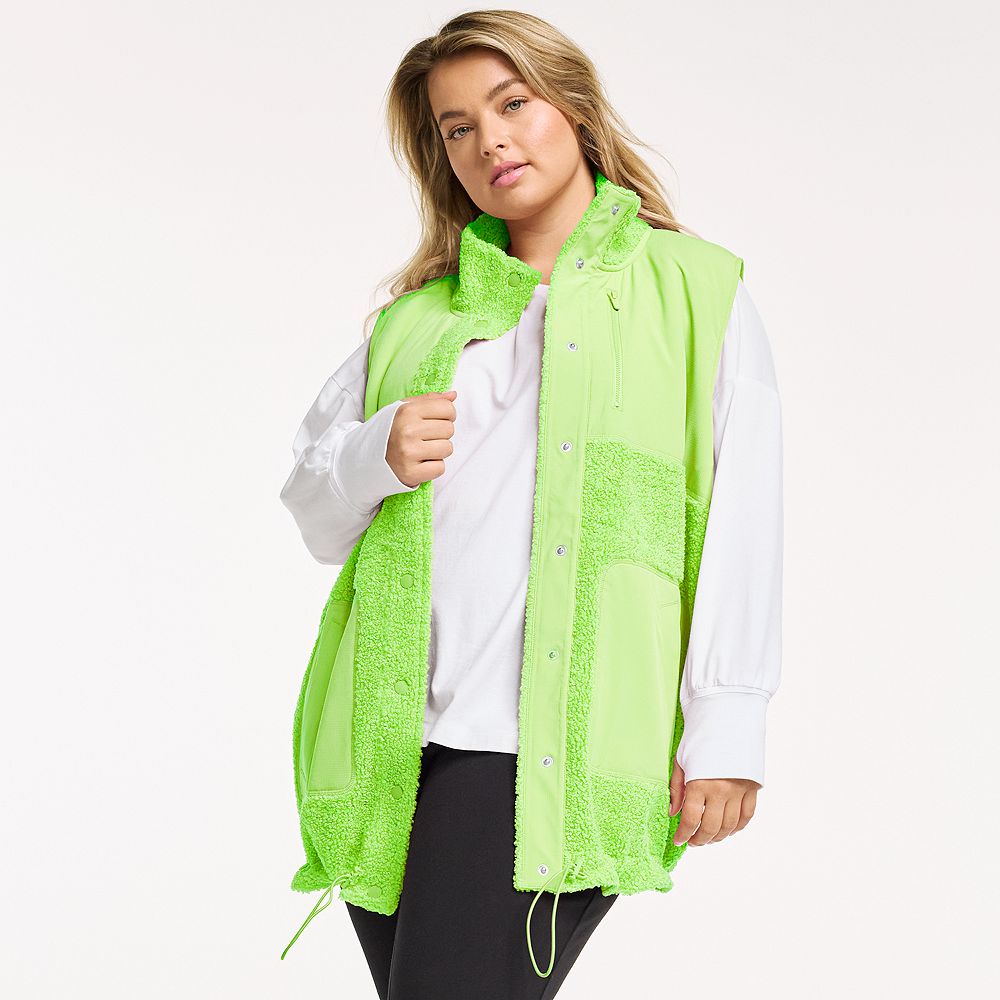Plus Size FLX Boucle Mixed-Media Vest