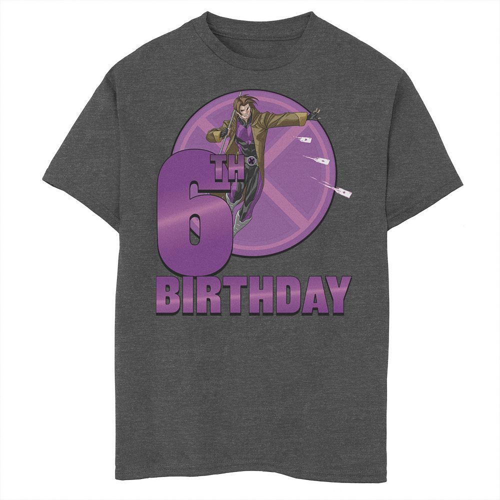 Boys 6-20 Marvel X-Men Gambit 6th Birthday Badge Graphic Tee