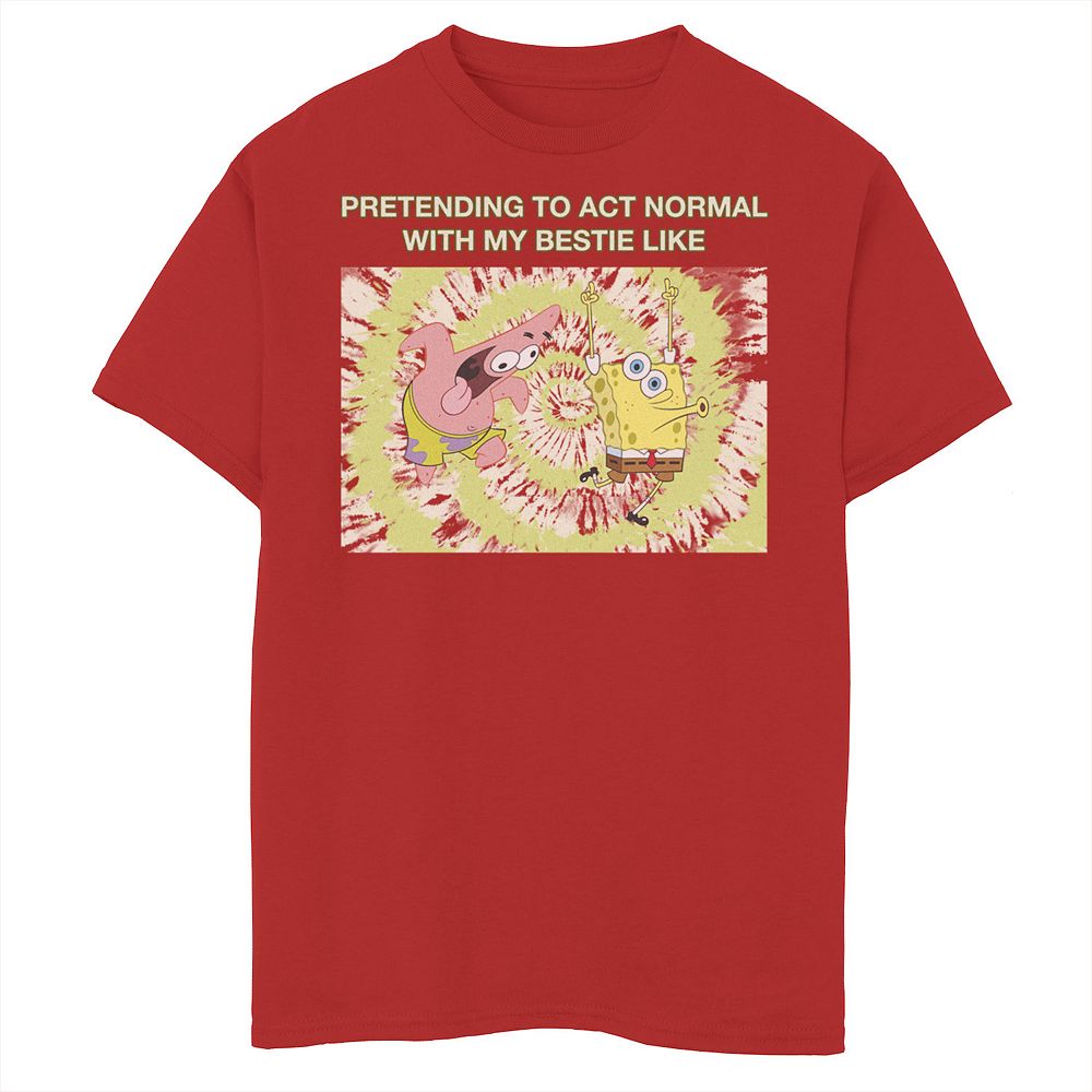 Boys 6-20 Spongebob Squarepants Patrick Normal Bestie Meme Graphic Tee