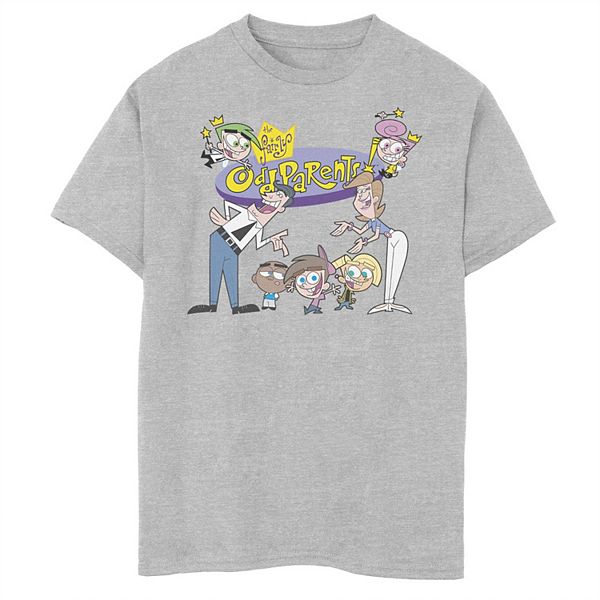 Boys 8-20 The Fairly OddParents Group Shot Title Logo Graphic Tee