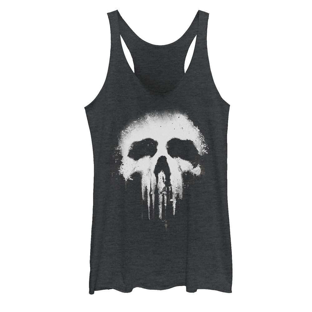 Juniors' Marvel The Punisher Scary Grungy Skull Logo Graphic Tank Top