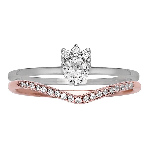 PRIMROSE 18k Rose Gold Over Sterling Silver Double Band Ring