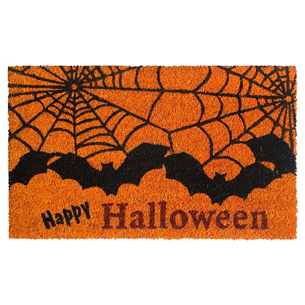 RugSmith Happy Halloween Bat Doormat - 18'' x 30''