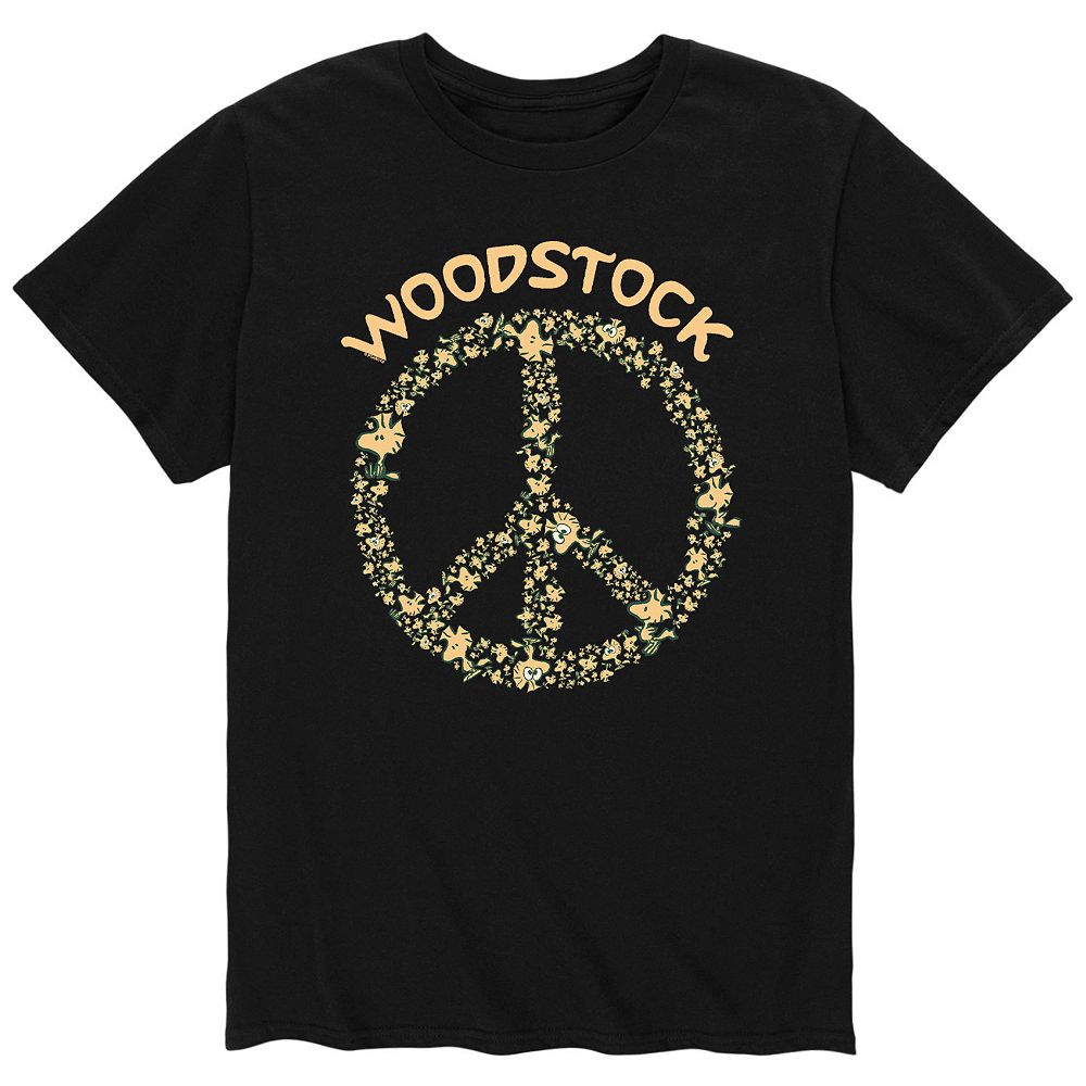 Men's Peanuts Woodstock Peace Sign Tee
