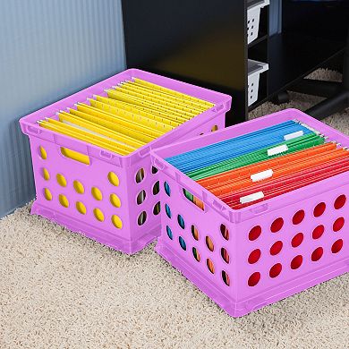 Sterilite Home Office Garage Plastic Stackable Storage File Crate Box ...