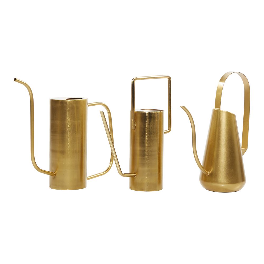 Stella & Eve Gold Finish Glam Planter Table Decor 3-piece Set