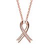 18k Rose Gold Over Sterling Silver Cubic Zirconia Loop Necklace