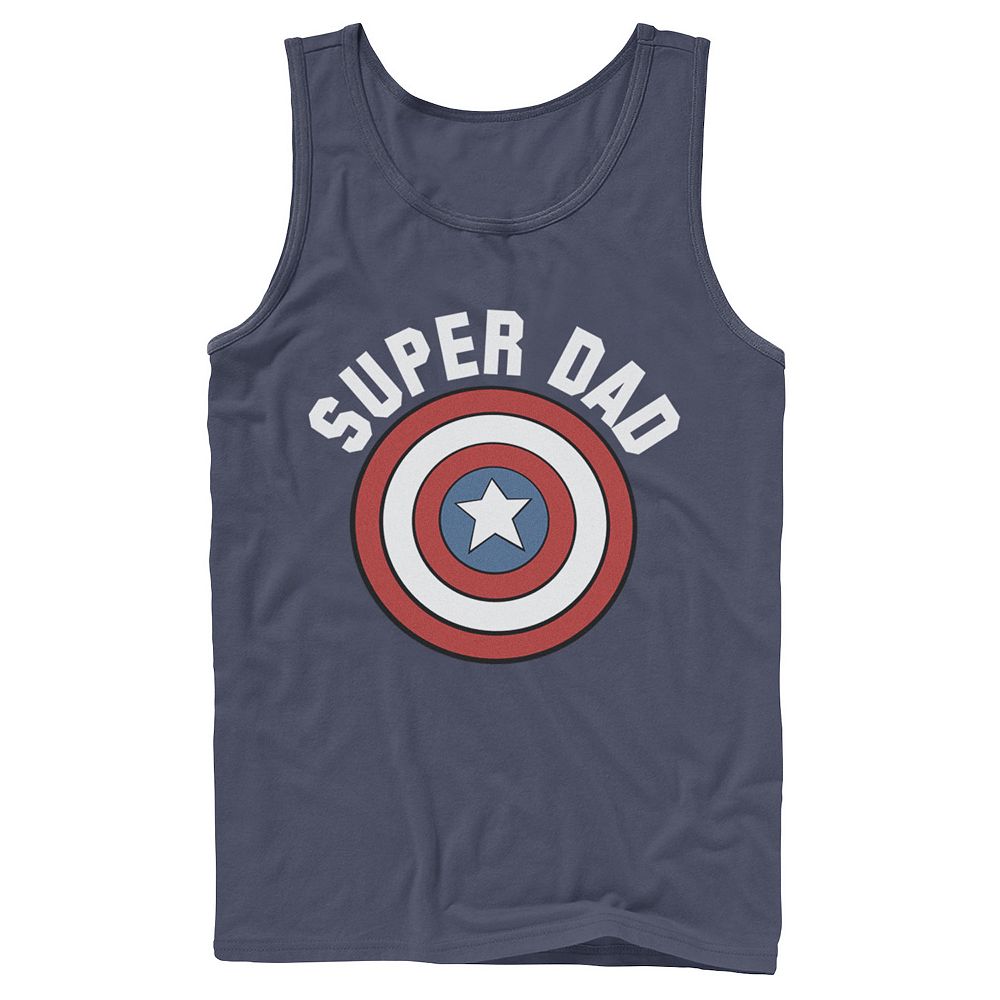 Men's Marvel Father's Day Super Dad Captain America Shield Tank Top