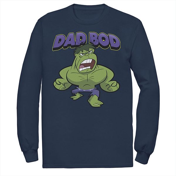 Men's Marvel Father's Day Retro Hulk Dad Bod Portrait Tee