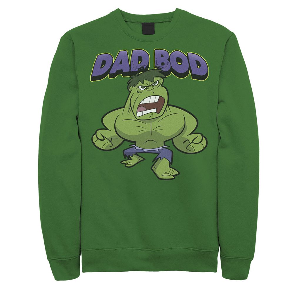 Men's Marvel Father's Day Retro Hulk Dad Bod Portrait Sweatshirt