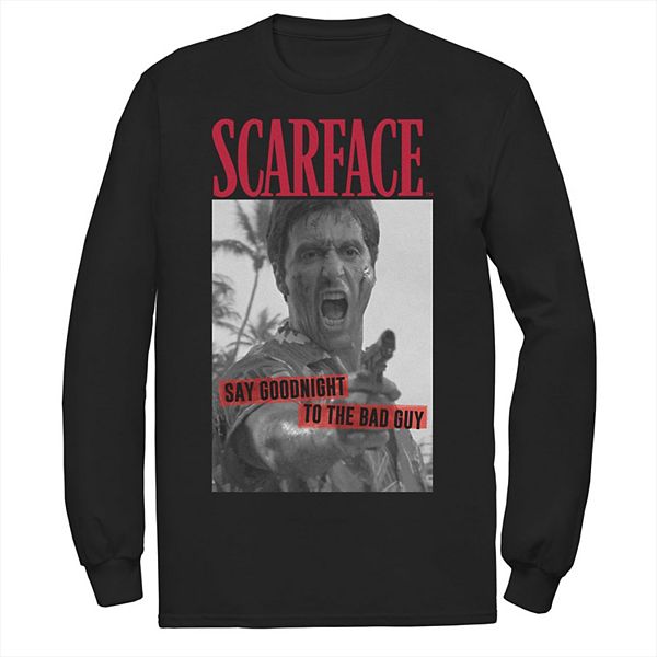 Mens Scarface Say Goodnight To The Bad Guy Photo Tee