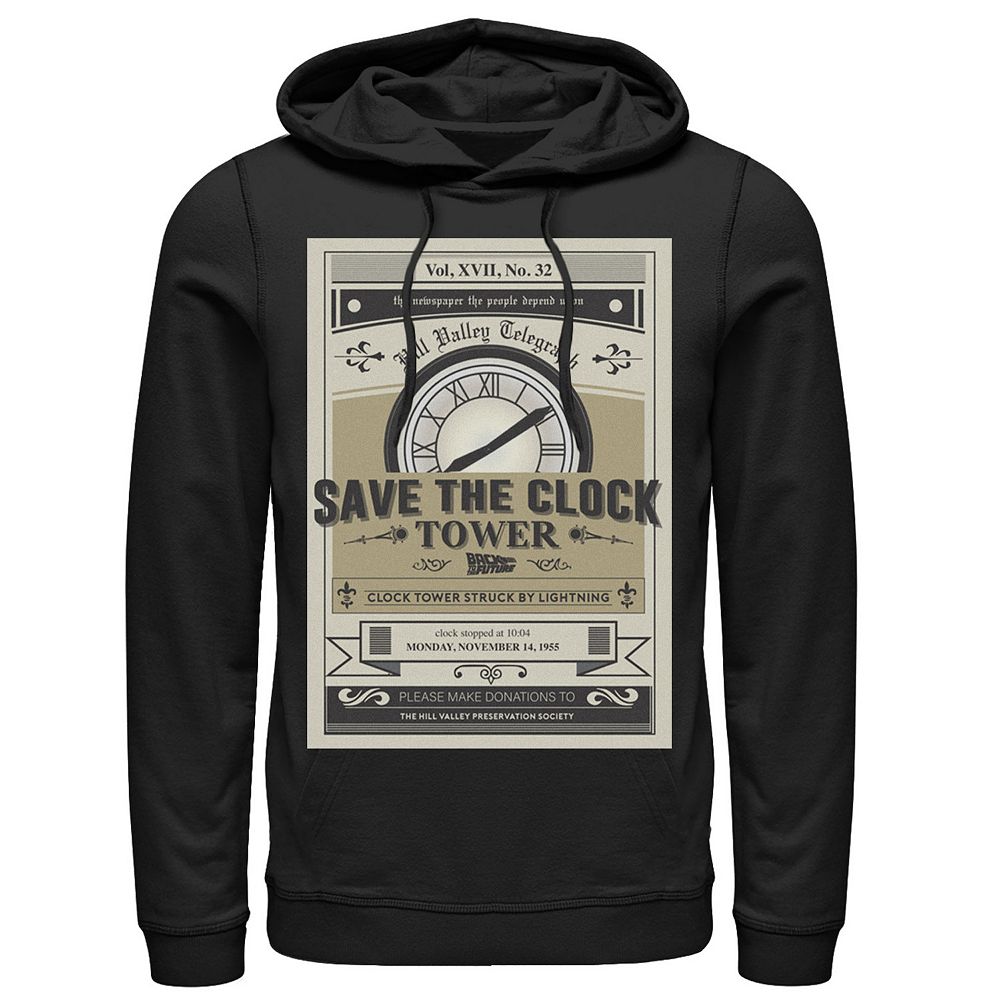 Men's Back to the Future Clock Tower Poster Hoodie