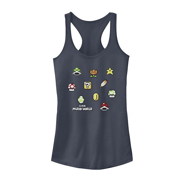 Juniors' Super Mario 8-Bit Items Tank Top