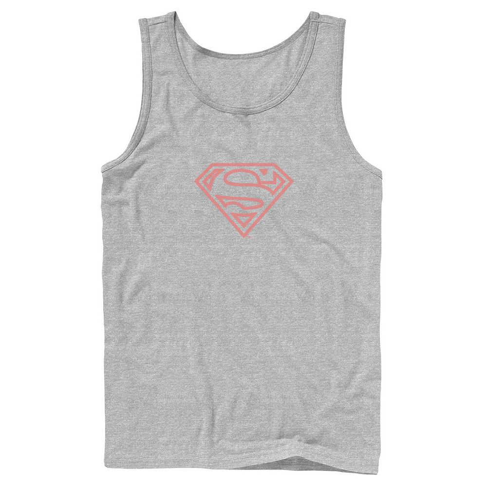 Men's DC Comics Superman Red Line Art Logo Tank Top