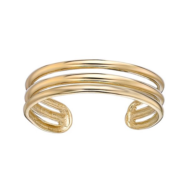 Lila Moon 10k Gold Triple Band Adjustable Toe Ring