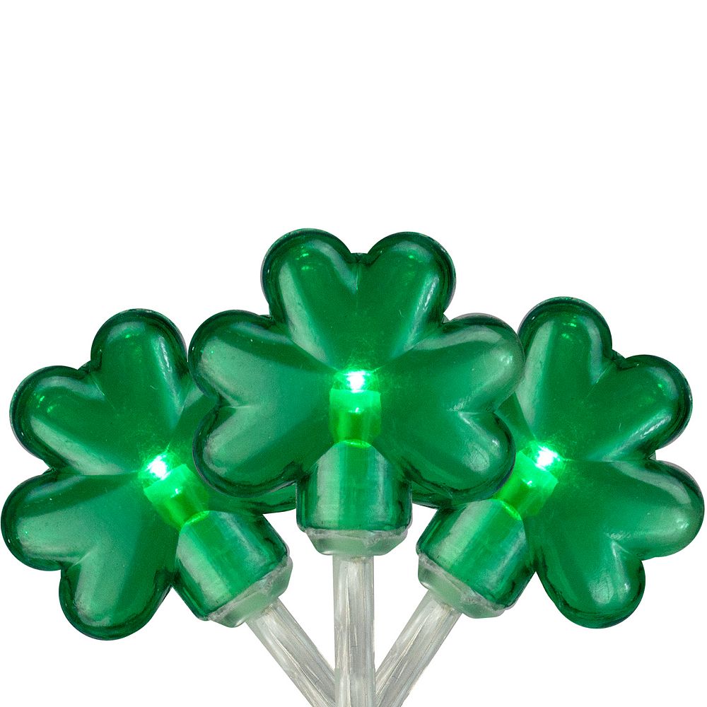 Green Mini LED St Patrick's Day Shamrock 20-Count String Lights