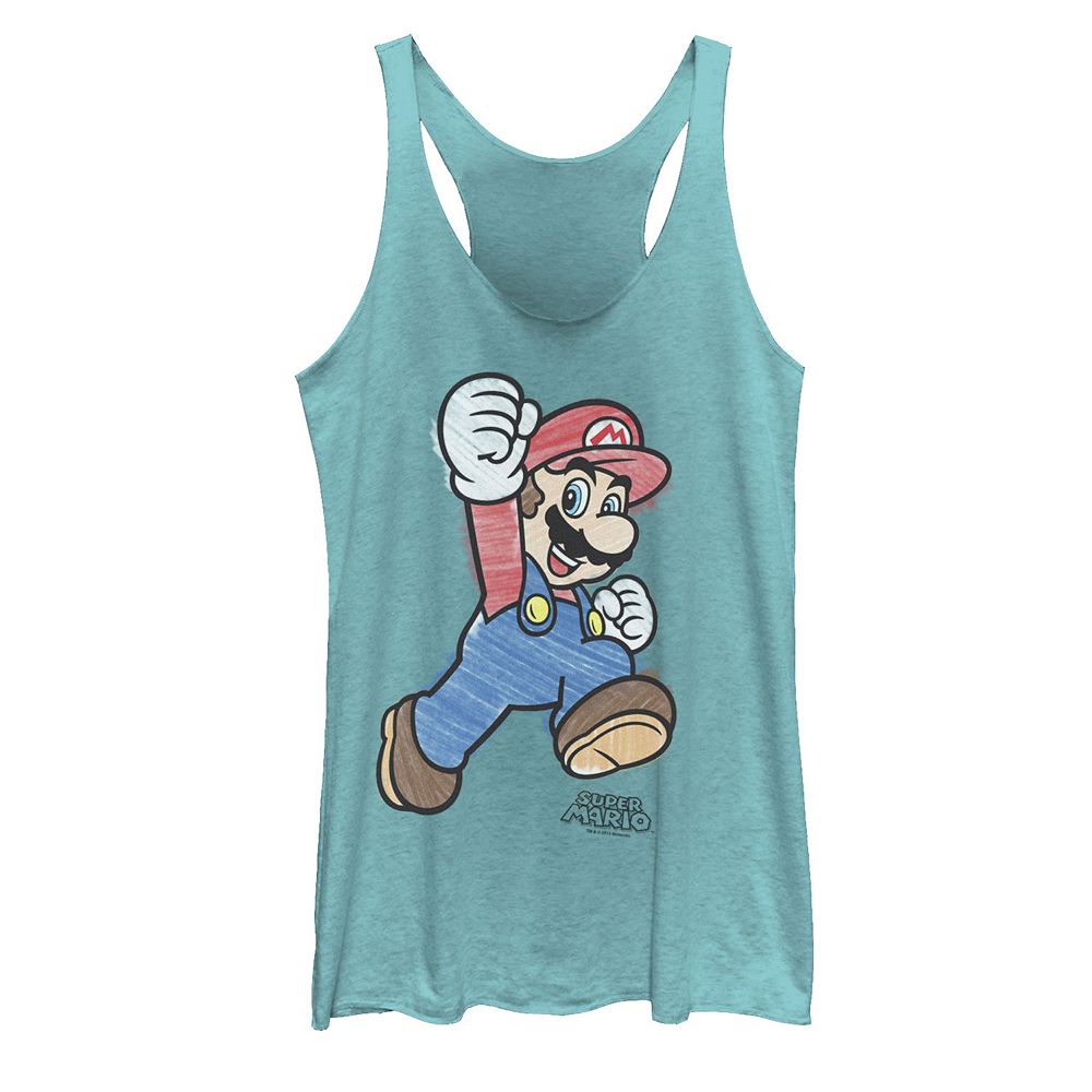 Juniors' Nintendo Super Mario Marker Colors Graphic Tank Top