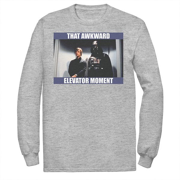 Men's Star Wars Darth Vader & Luke That Awkward Elevator Moment Tee